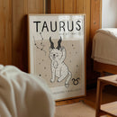 Taurus Cat Zodiac Star Sign Print (unframed) – Designed by Leanne