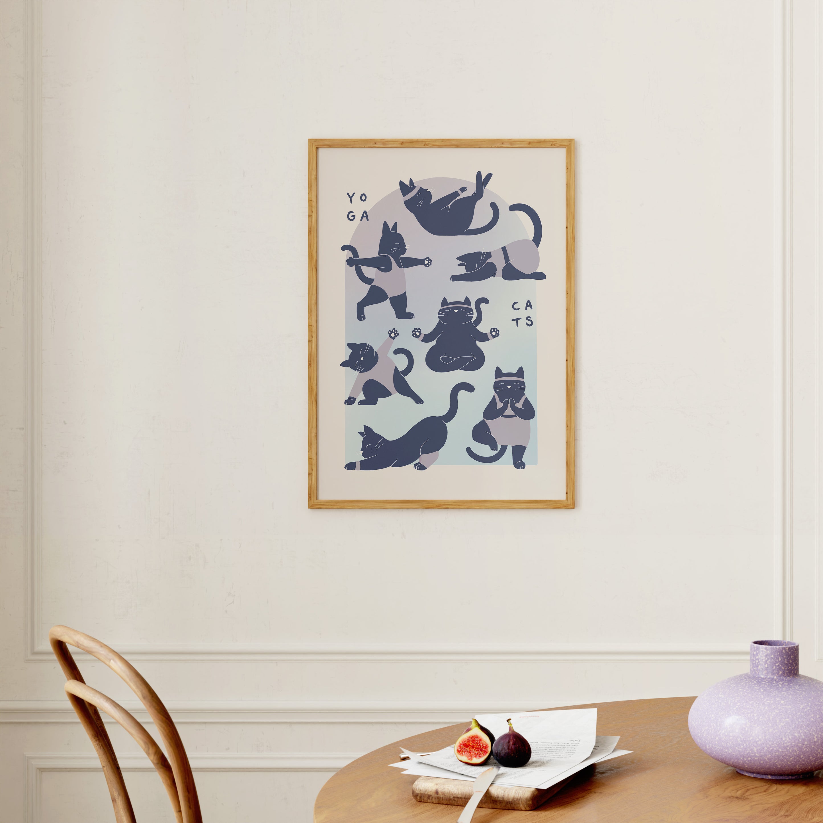 Minimalist Cat Yoga Art Print (unframed) – Designed by Leanne