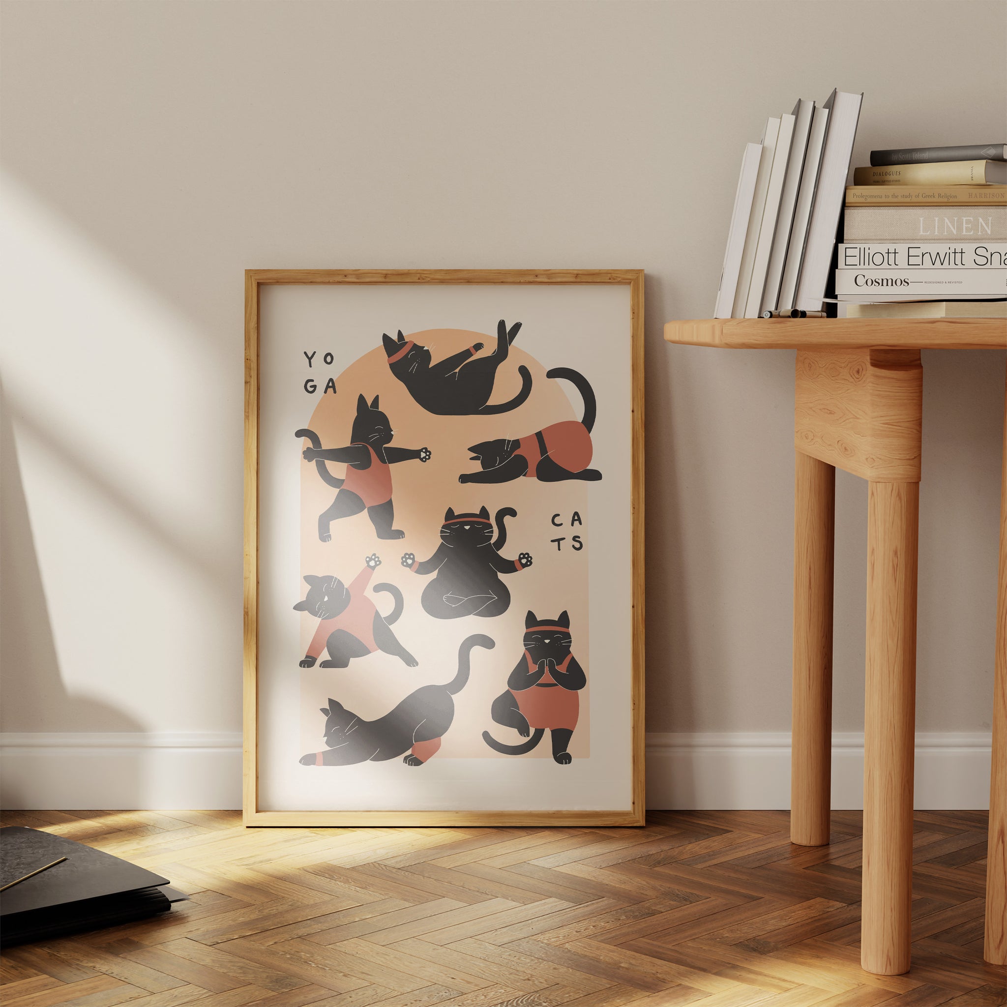Minimalist Cat Yoga Art Print (unframed) – Designed by Leanne