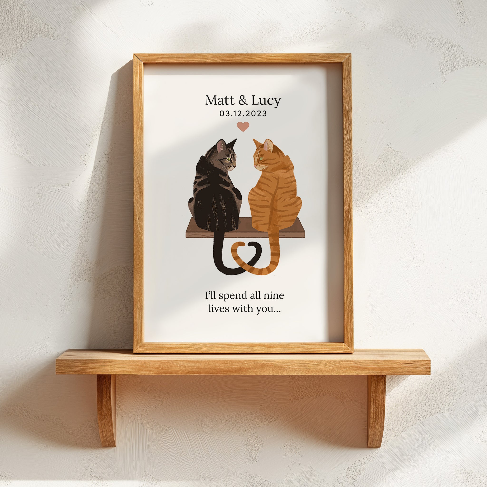 Personalised Wedding Cat Print (unframed) – Designed by Leanne