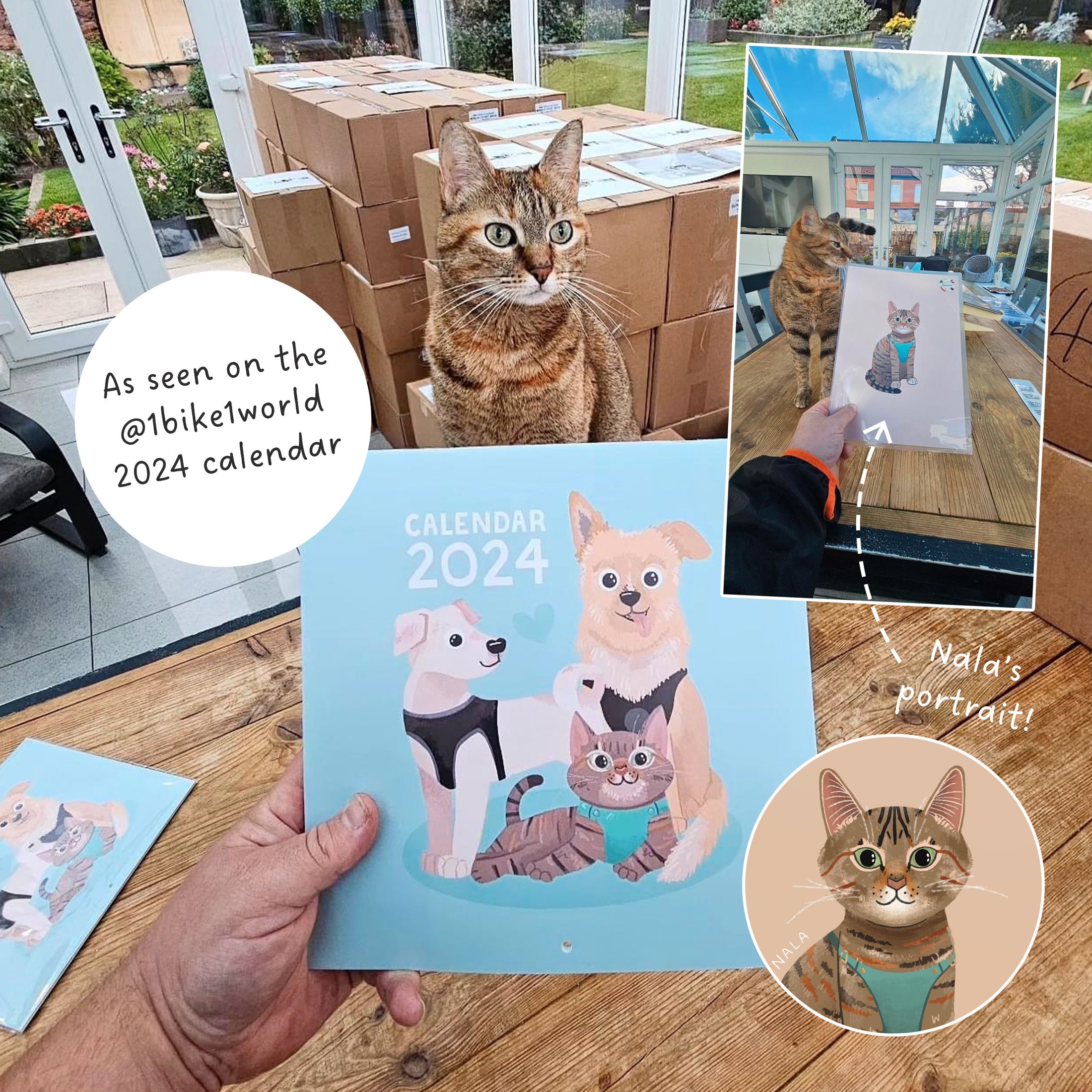 Customised Pet Portrait Print, Hand-illustrated from Photos (unframed ...