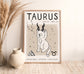 Taurus Cat Zodiac Star Sign Print (unframed) – Designed by Leanne